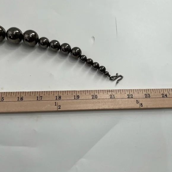Unique Vintage | Jewelry | Chunky Pewter Weighted Large Beaded Necklace ...